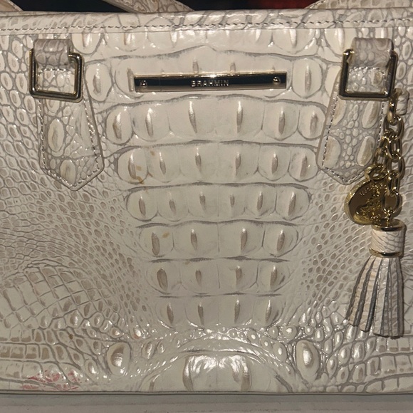 Brahmin | Bags | Brahmin White Crocodile Embossed Satchelmini Asher ...